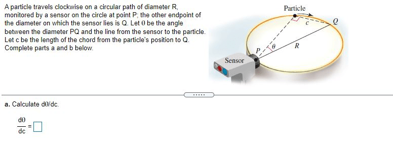 particle travels clockwise on a circular path of diameter? R, monitored by a sensor on the ...