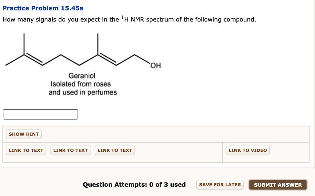 practice problem 1545a how many signals do you expect in the 1h nmr ...