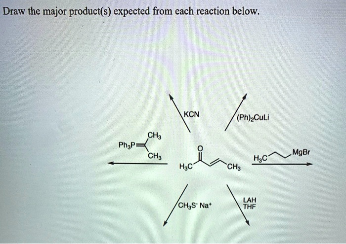 SOLVED: Draw the major product(s) expected from each reaction below ...