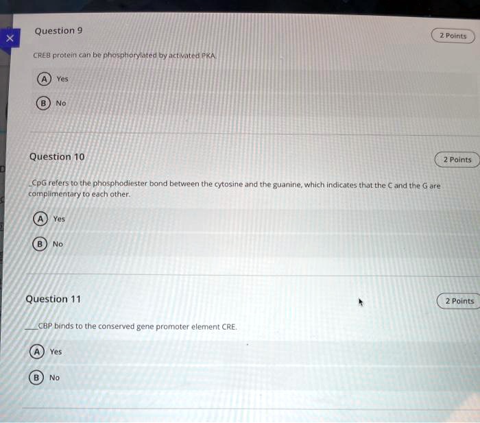 SOLVED: Question 9 Polnts CREB proteumcanbo phosphory Question 10 ... SOLVED: Question 9 Polnts CREB proteumcanbo phosphory Question 10 ...