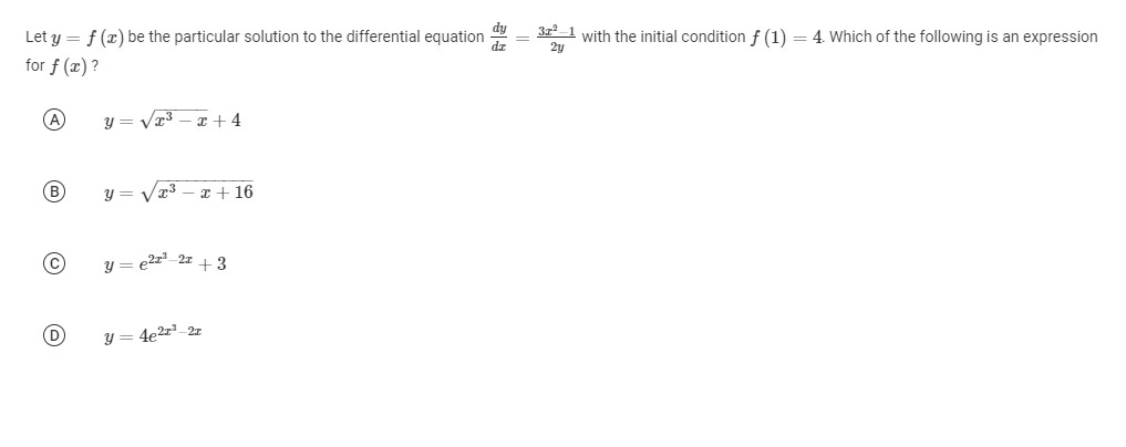Solved Let Y F X Be The Particular Solution To The Differential