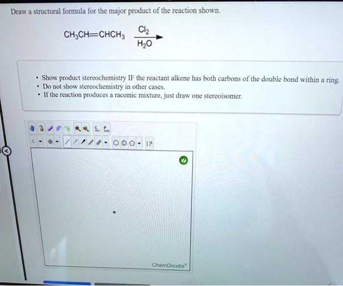 SOLVED: Draw the structural formula for the major product of the ...