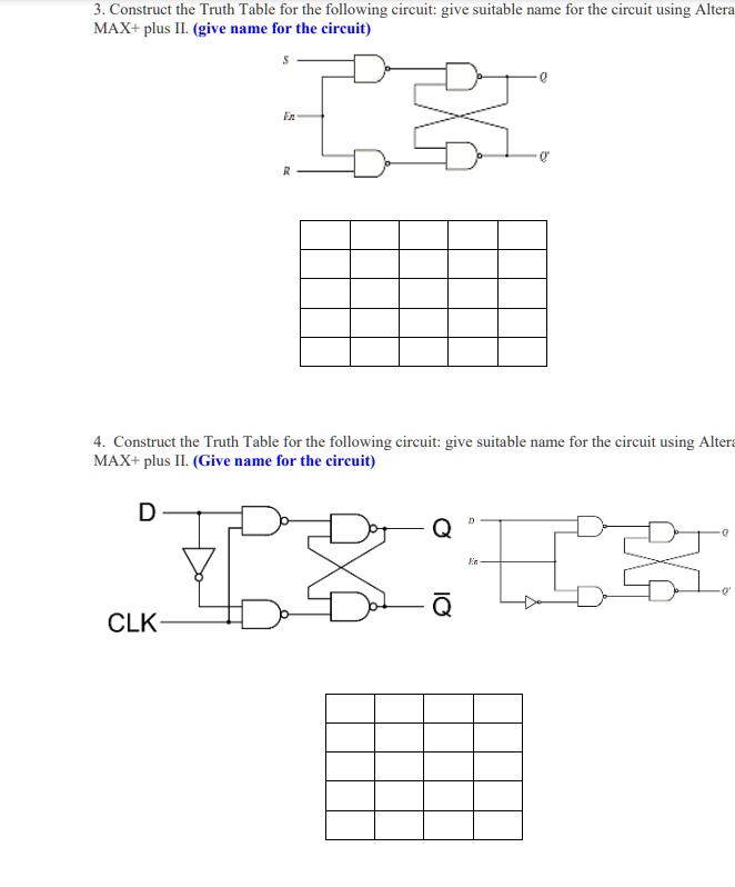 SOLVED: 3. Construct the Truth Table for the following circuit: give a suitable name for the ...