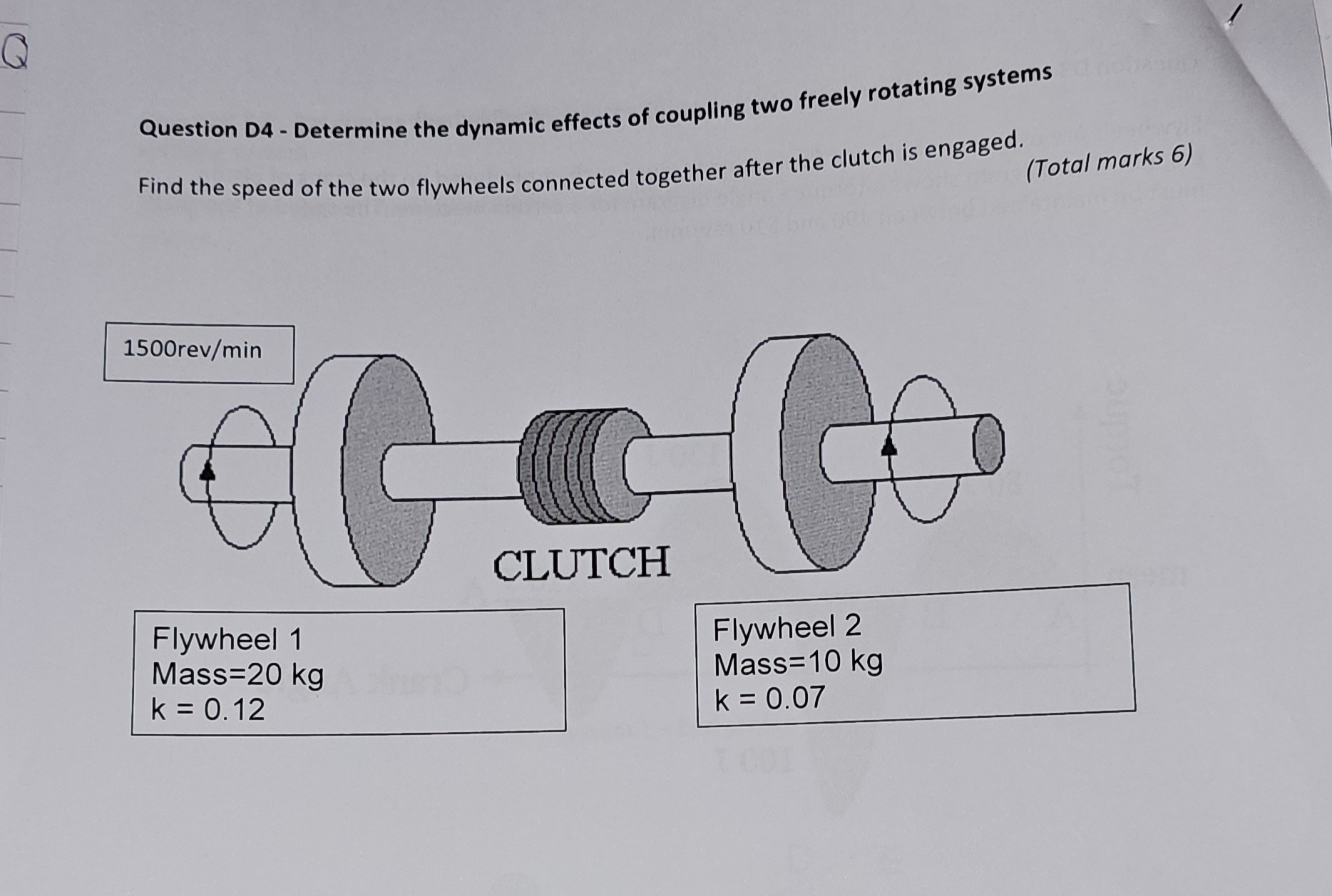 Question D4 - Determine the dynamic effects of coupling two freely ...