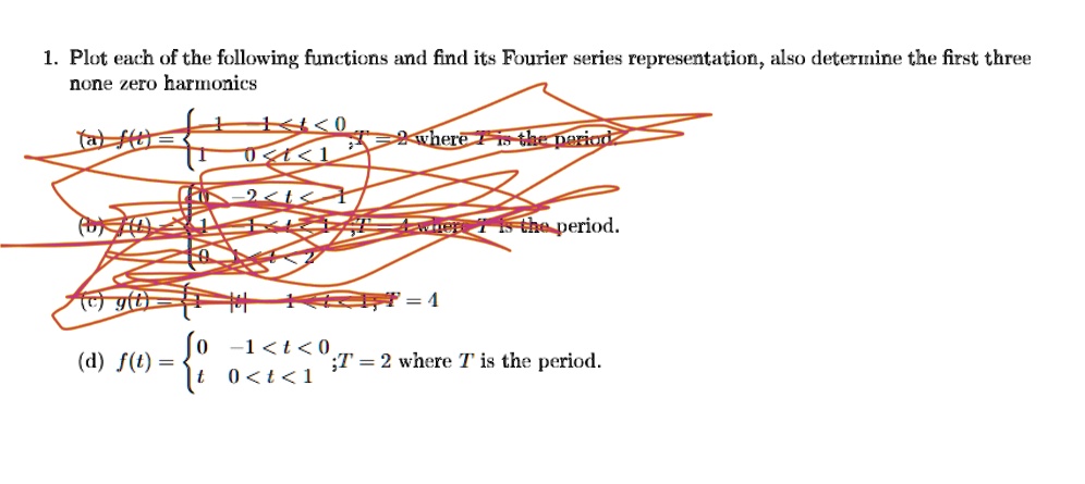 1. Plot each of the following functions and find its Fourier series representation, also ...