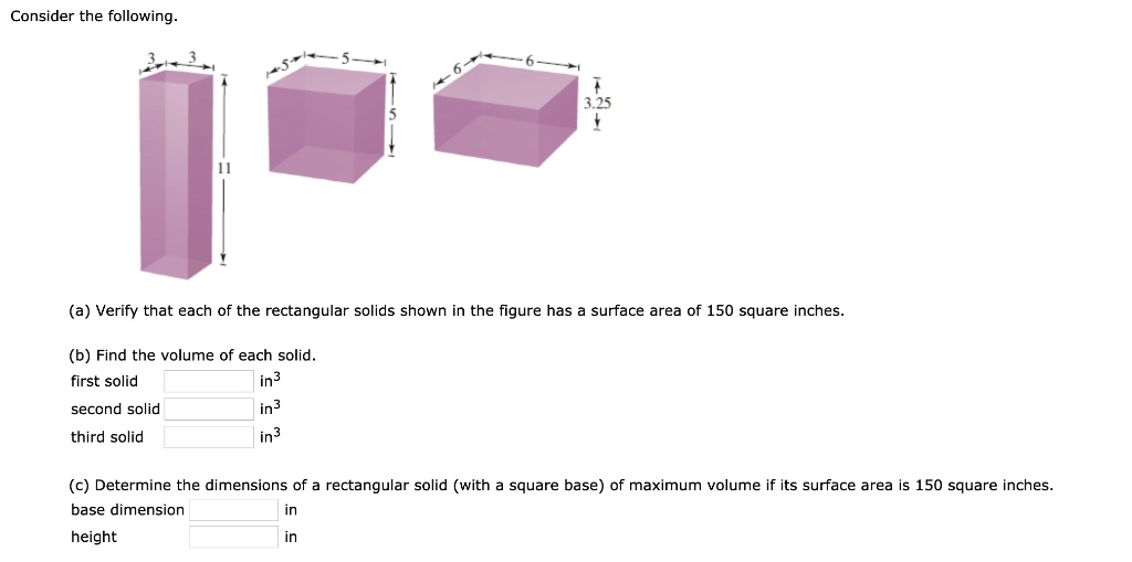 SOLVED: Consider the following- 3-25 (a) Verify that each of the rectangular solids shown in the ...