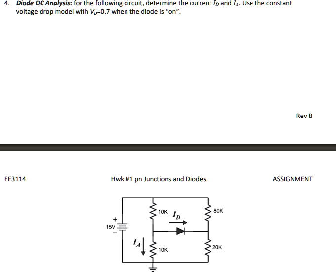 SOLVED: PN Junction Diode. Answer question: Diode DC Analysis: For the following circuit ...