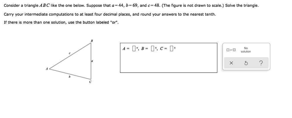 Consider a triangle ABC like the one below. Suppose that a