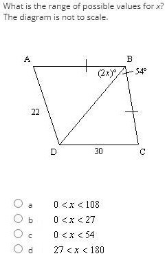 SOLVED: 'What is the range of possible values for x? The diagram is not ...