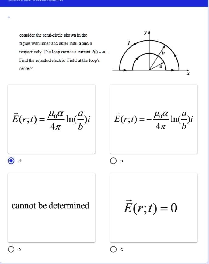 consider the semi-circle shown in the figure with inner and outer radii ...