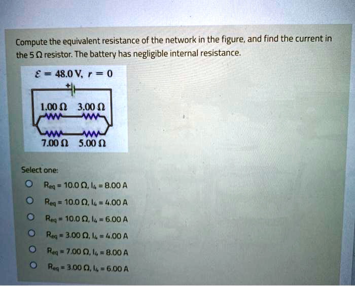 compute the equivalent resistance of the network in the figureand find ...