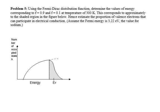 SOLVED: Please show how to solve with clear steps. Thanks in advance. Problem 5: Using the Fermi ...