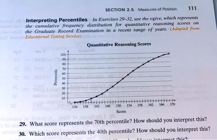 SOLVED: SECTION 2.5 Measures of Position I11 Interpreting Percentiles ...