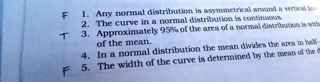 SOLVED: Any normal distribution is asymmetrical around a vertical line ...