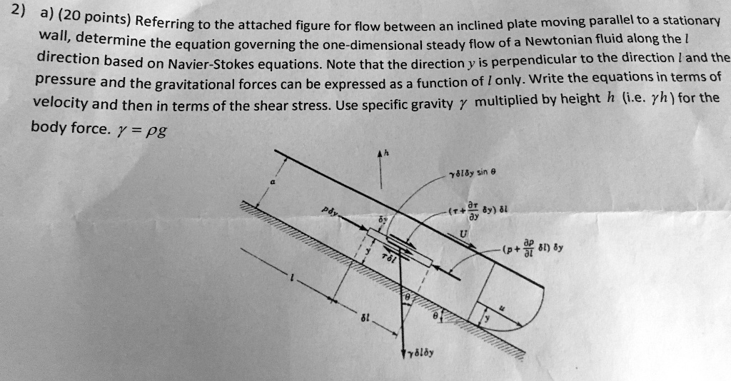 2) a) (20 points) Referring to the attached figure for flow between an ...
