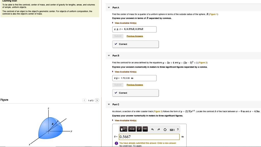 to be able to find the centroid center of mass and center of gravity for lengths areas and ...