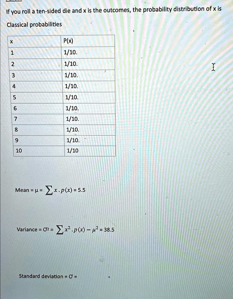 SOLVED: Please calculate the variance and standard deviation using the ...