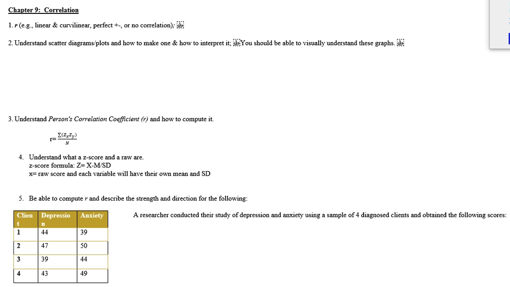 answer all chapter 9 correlation 1 r eg linear curvilinear perfect or ...