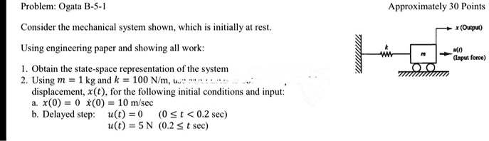 SOLVED: Problem: Ogata B-5-1 Approximately 30 Points Consider the ...