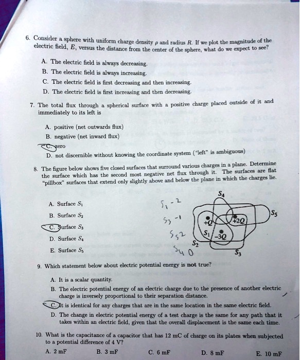 SOLVED: A. The electric field is always decreasing B. The electric field is always increasing. C ...