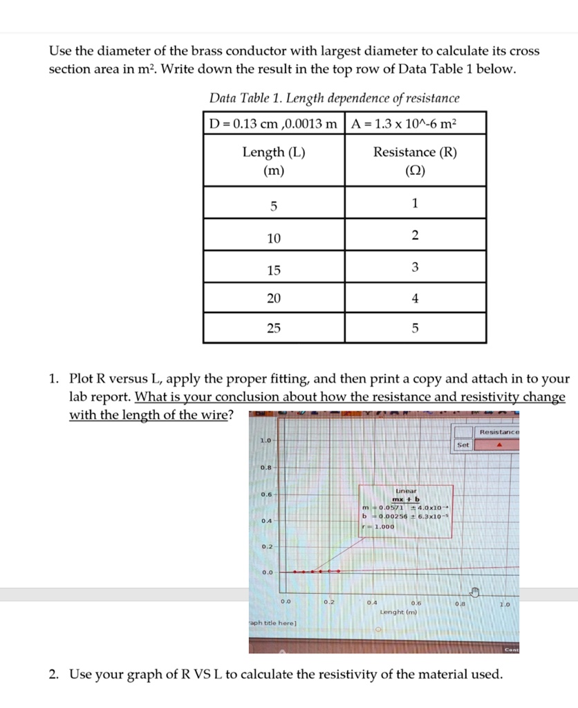 SOLVED: Use the diameter of the brass conductor with the largest ...