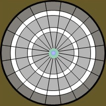 a dartboard consists of a circle inscribed in a square the area of the circle is 25 square units ...