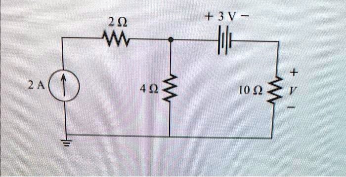 Solved Find The Voltage V Across The 10 Ohm Resistor Inn The Circuit Shown Bellow By Replacing
