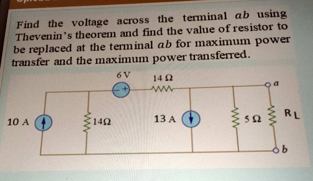 SOLVED: the terminal ab using Find the voltage across value of resistor ...