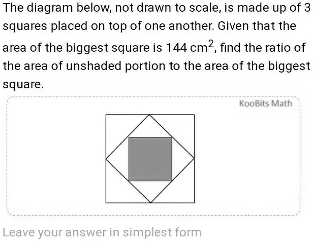 SOLVED: The diagram below, not drawn to scale, is made up of 3 squares ...