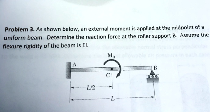 SOLVED: Problem 3. As shown below, an external moment is applied at the ...