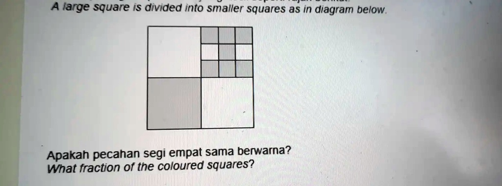 A large square is divided into smaller squares as in diagram below ...