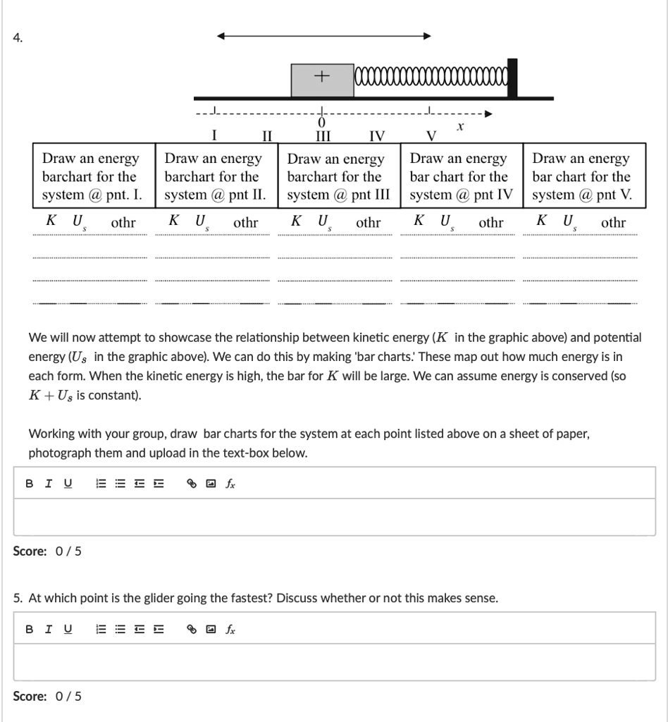 SOLVED: Draw an energy bar chart for the system point. K U other Draw ...