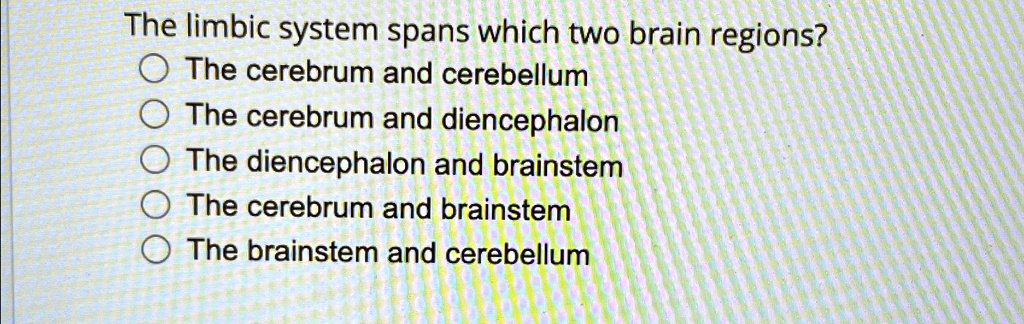 the limbic system spans which two brain regions the cerebrum and ...