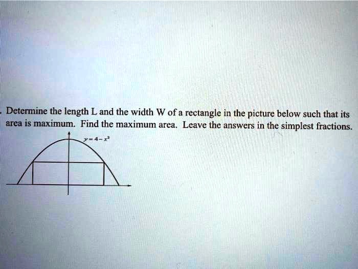 SOLVED: Determine the length L and the width W ofa rectangle in the ... SOLVED: Determine the length L and the width W ofa rectangle in the ...