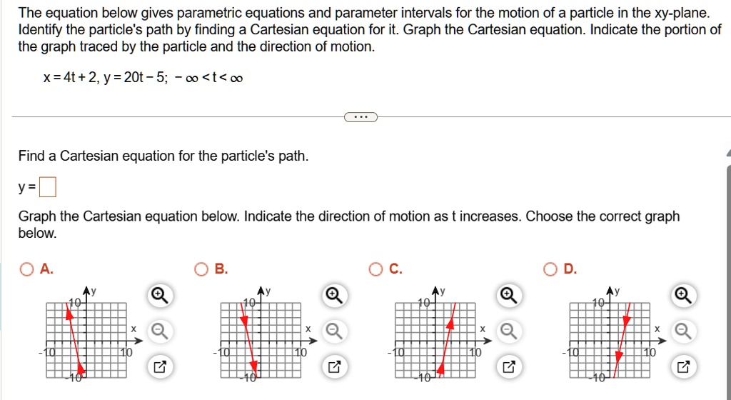 SOLVED: The equation below gives parametric equations and parameter ...