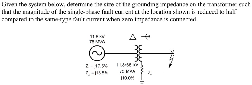 SOLVED: Given the system below, determine the size of the grounding ...