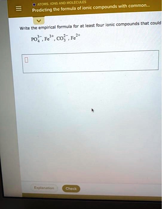 SOLVED: AtOMS IONS AND MOLECULES the formula of ionic compounds with common Predicting for at ...