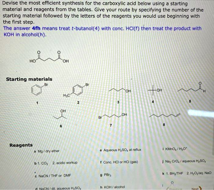 SOLVED: Devise the most efficient synthesis for the carboxylic acid ... SOLVED: Devise the most efficient synthesis for the carboxylic acid ...