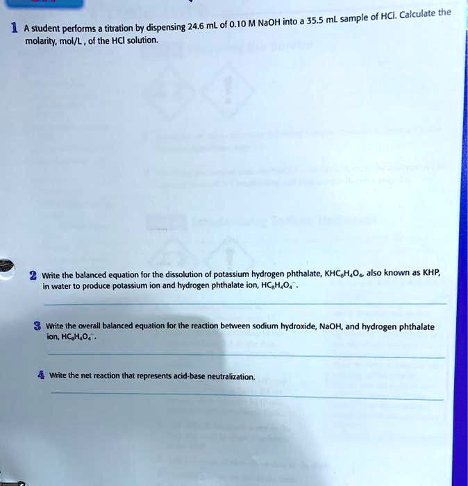 355 ml sample of hcl calculate the a student performs titration by ...