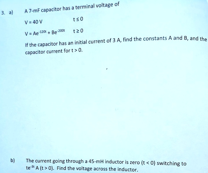 VIDEO solution: A 7-mF capacitor has a terminal voltage of V = 40V ...