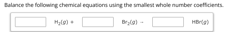 SOLVED: Balance the following chemical equations using the smallest whole number coefficients ...