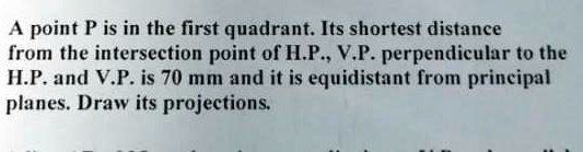 A point P is in the first quadrant. Its shortest distance from the ...