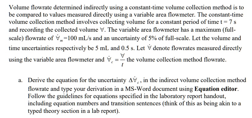 Volume flowrate determined indirectly using a constant-time volume ...