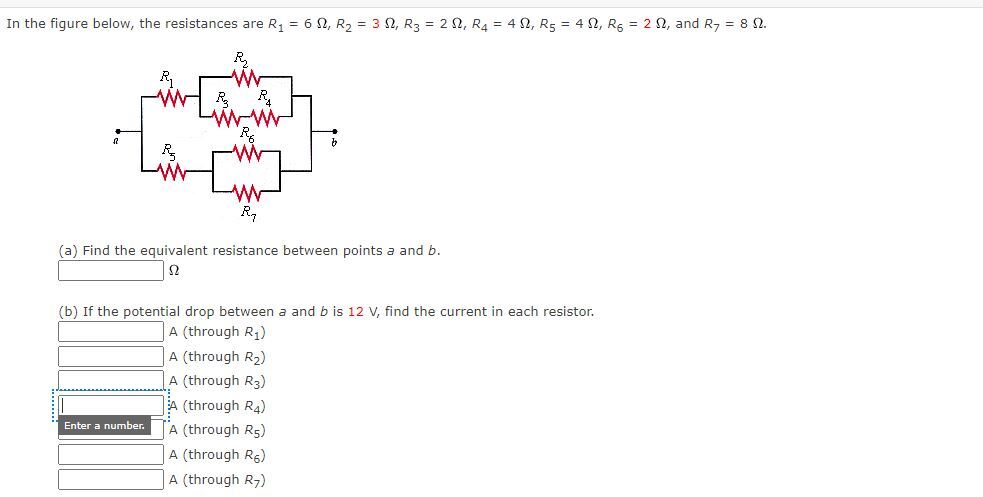 In the figure below, the resistances are R1=6 Ω, R2=3 Ω, R3=2 Ω, R4=4 Ω ...