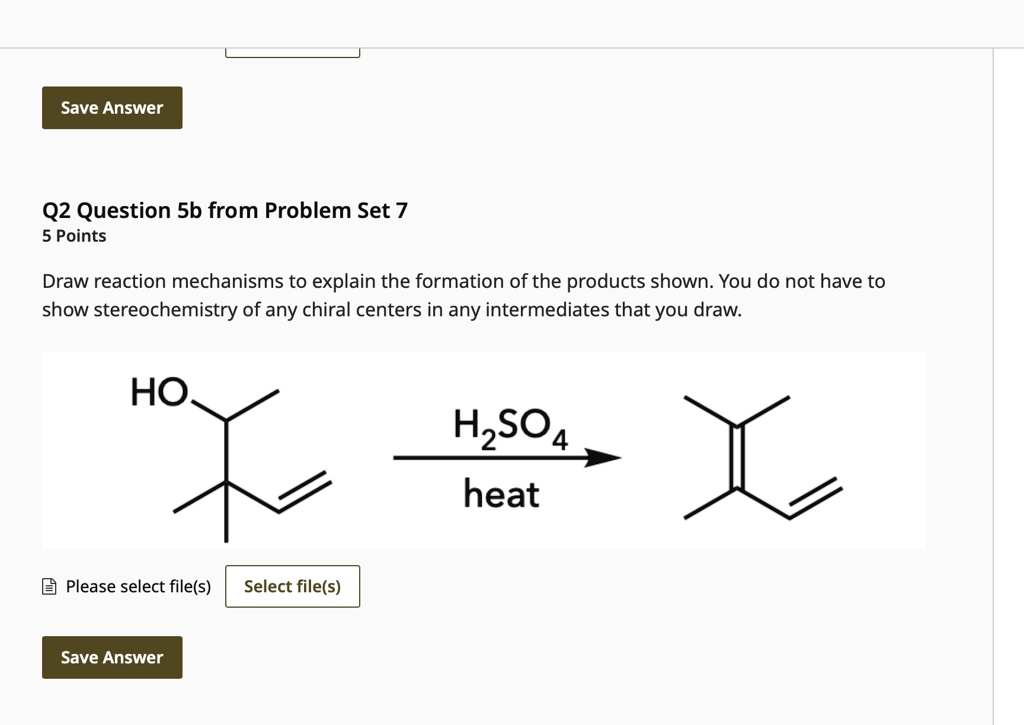 q2 question 5b from problem set 7 5 points draw reaction mechanisms to ...
