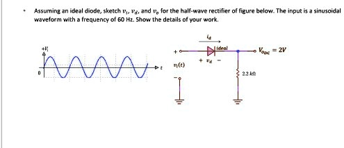 SOLVED: Assuming an ideal diode, sketch and calculate the output waveform for the half-wave ...