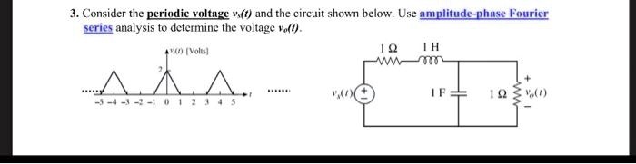 SOLVED: Consider the periodic voltage vs(t) and the circuit shown below. Use amplitude-phase ...