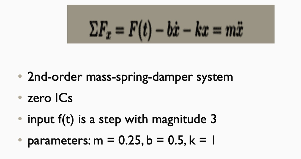 SOLVED: Create a Simulink model that solves the differential equation ...