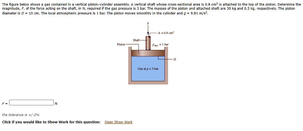 the figure below shows gas contained in vertical piston cylinder ...
