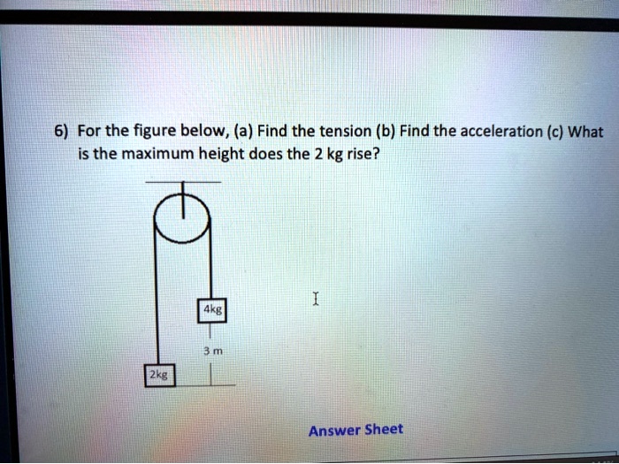 SOLVED: For the figure below: (a) Find the tension. (b) Find the ...